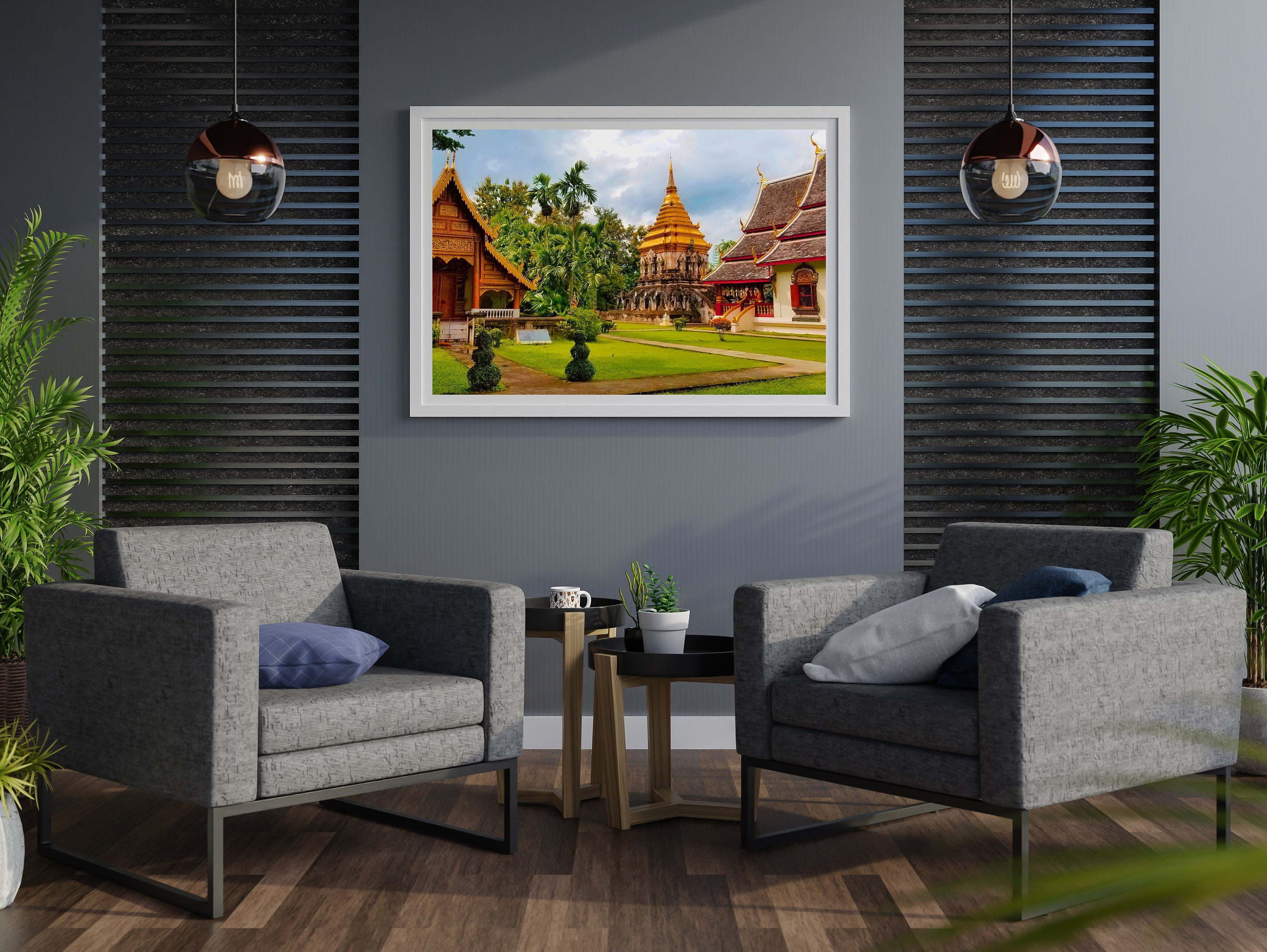 Thai Temple Complex Wall Art Buddhist Room Decor Digital Printable ...
