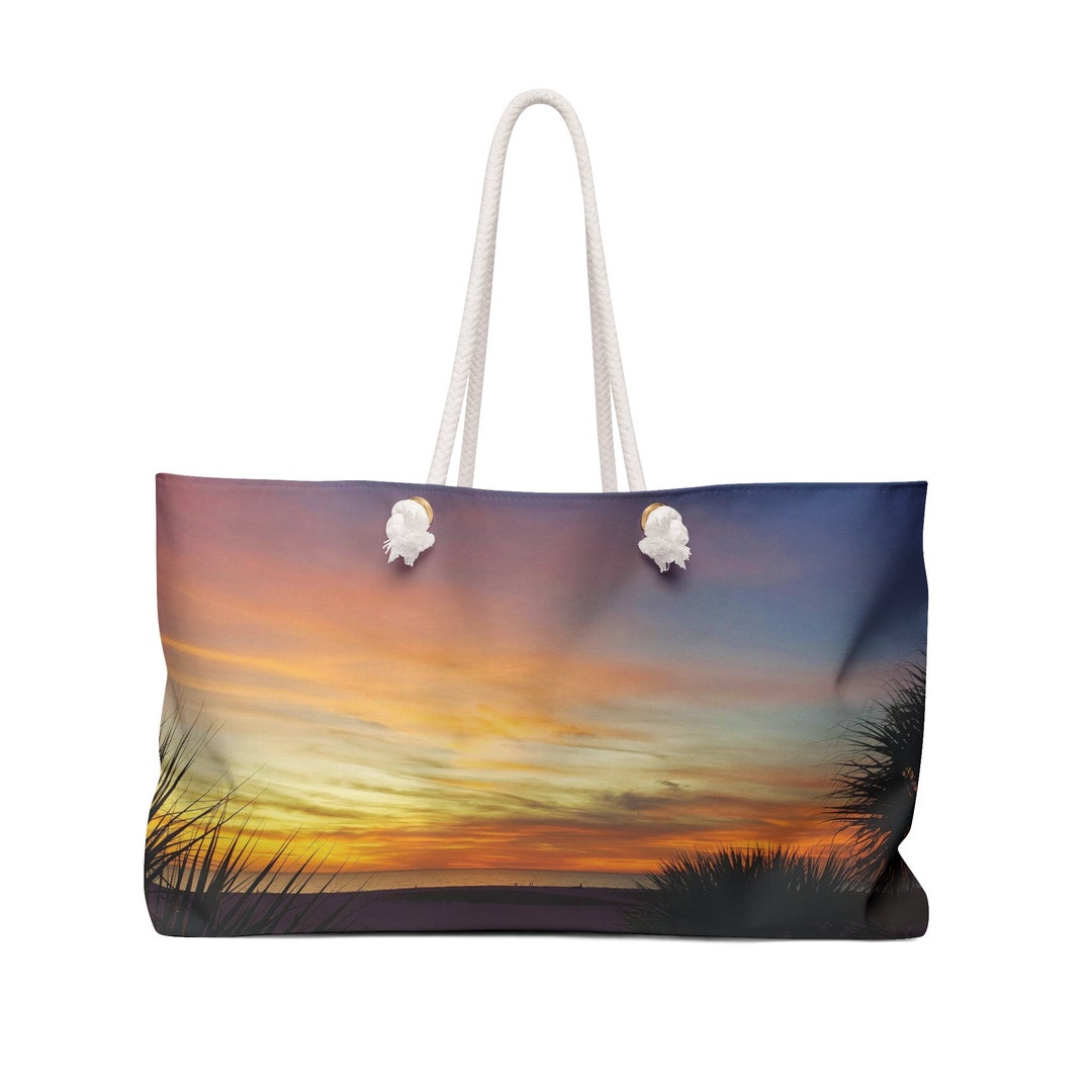 Weekender Florida Beach Sunset Beach Tote Bag With Rope Handles ...