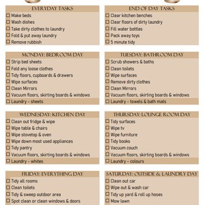 Weekly Cleaning Schedule Checklist: Baby Blue - Etsy