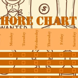 Cowboy Chore Chart, Chore Chart for Cowboys, Kids Chore Chart, Chore ...
