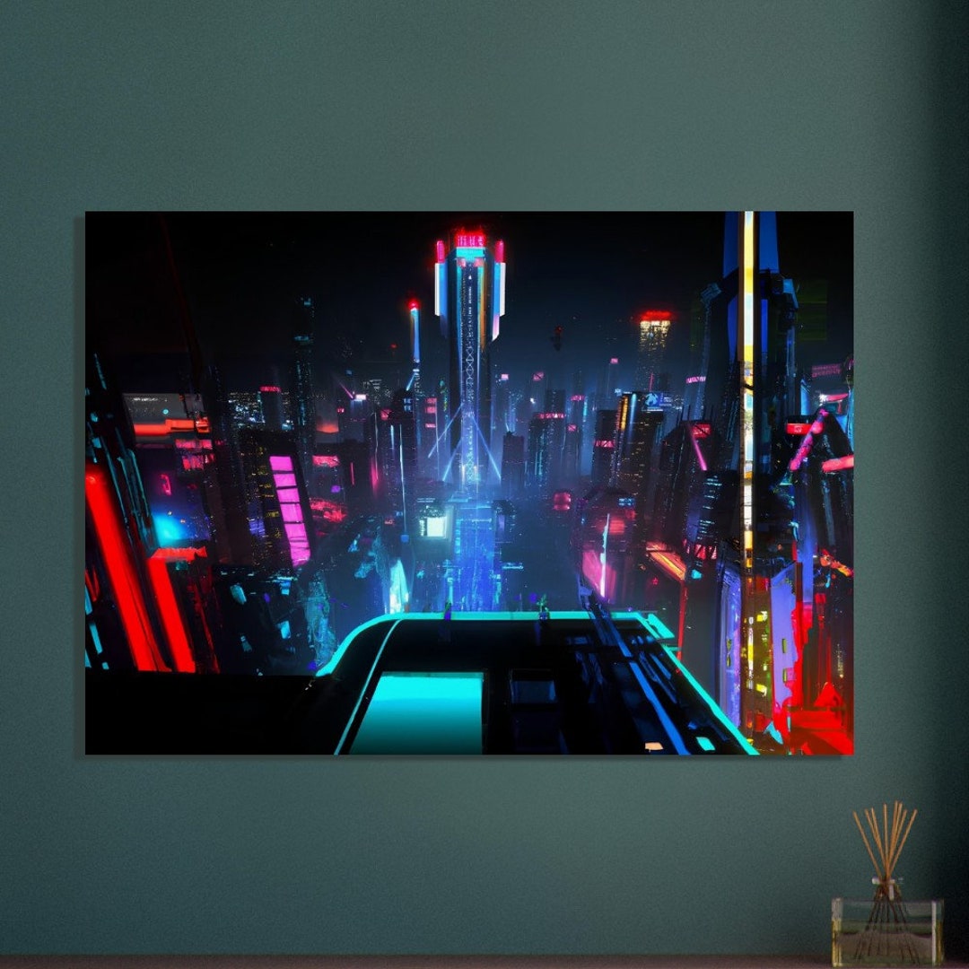 Cyberpunk Poster, Futuristic Décor, Cyberpunk Wall Art, Minimalist ...