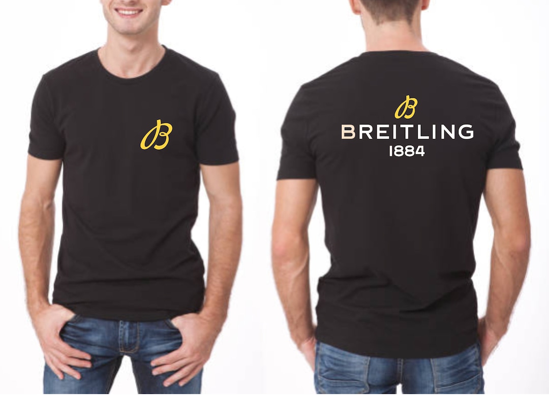 Black T-shirt Breitling Watch Сhronograph Unisex Tee Shirt 100% Cotton ...