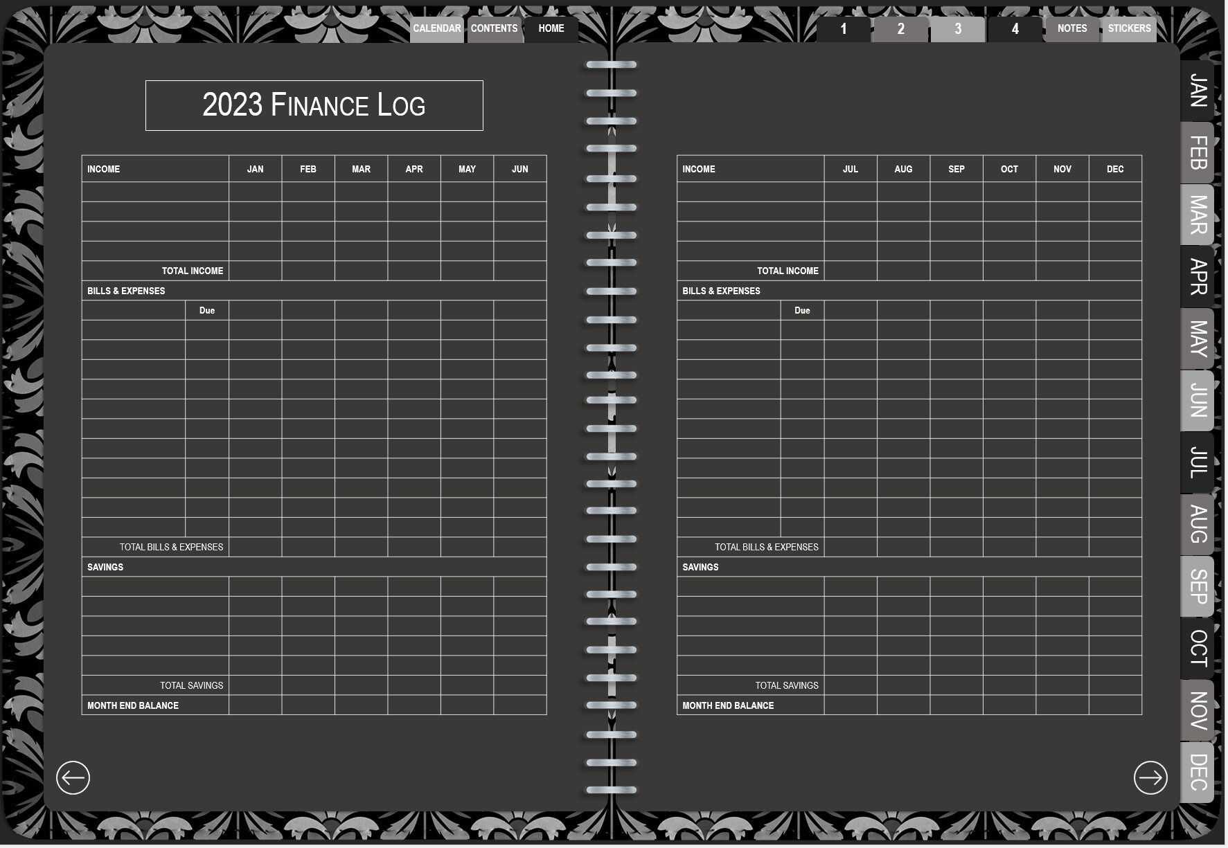 Black 2023 Digital Planner - Etsy