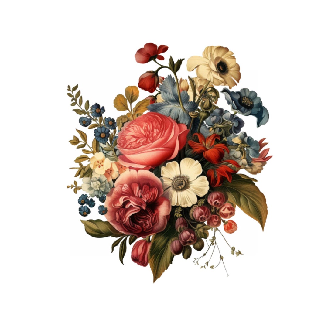 Vintage Flowers SVG Bundle Floral Illustrations for Crafts & Design ...