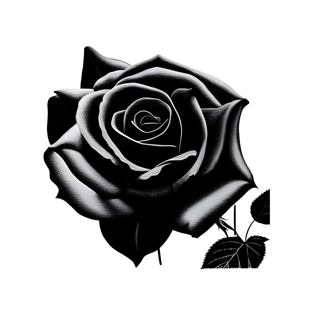 Full Bloom Rose SVG Digital File Beautiful Silhouette Design for Crafts ...