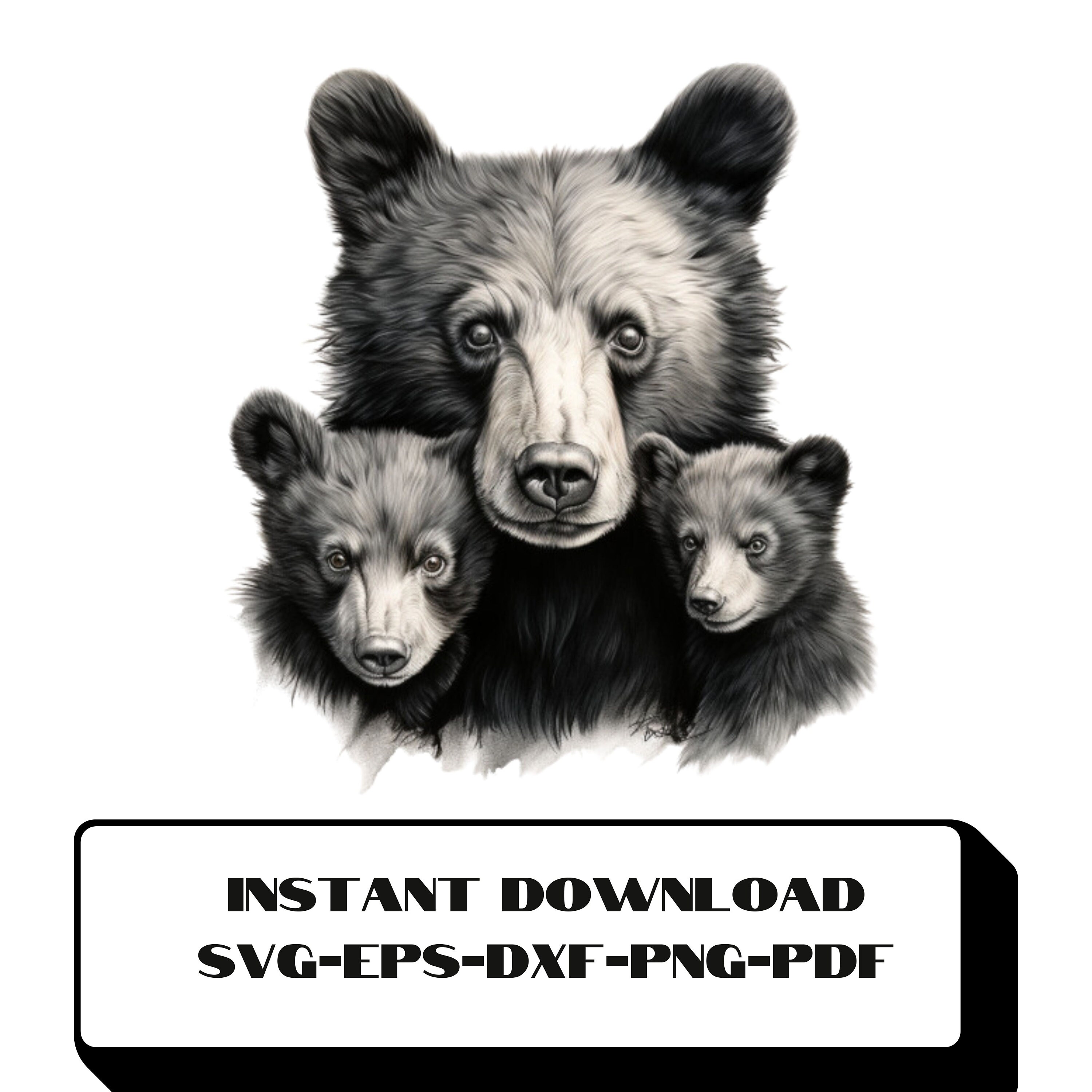 Mamá Oso SVG, Oso Familiar SVG, Madre Oso, Oso Bebé, Descarga Digital ...