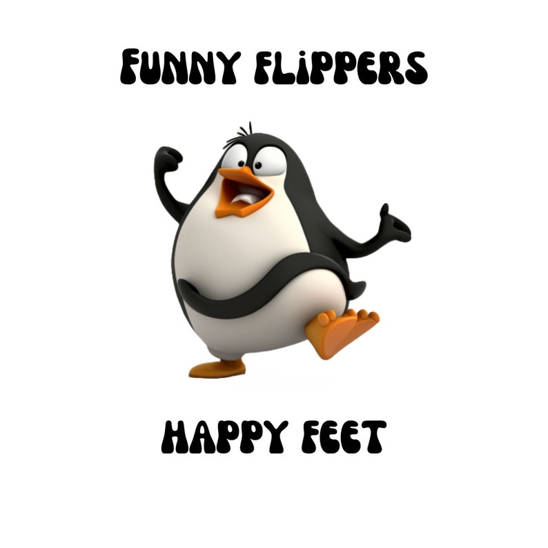 Penguin Dance SVG, Funny Flippers SVG, Happy Feet SVG, Whimsical Animal ...