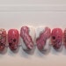 Pink and White Marble Geode Press on Nails,medium Coffin Press on Nails ...