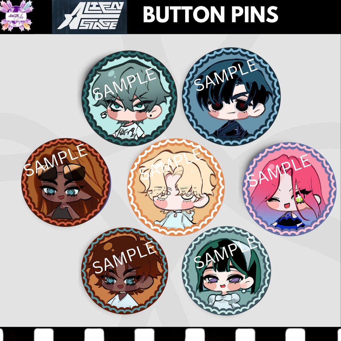 Alien Stage Pins + Sticker - Etsy