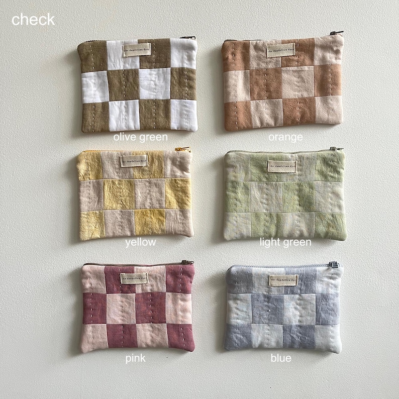 Quilted Plant-dyed Flat Pouches - Etsy