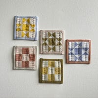 Set of 4 Reversible Handmade Floral Quilted Coaster Set - Etsy