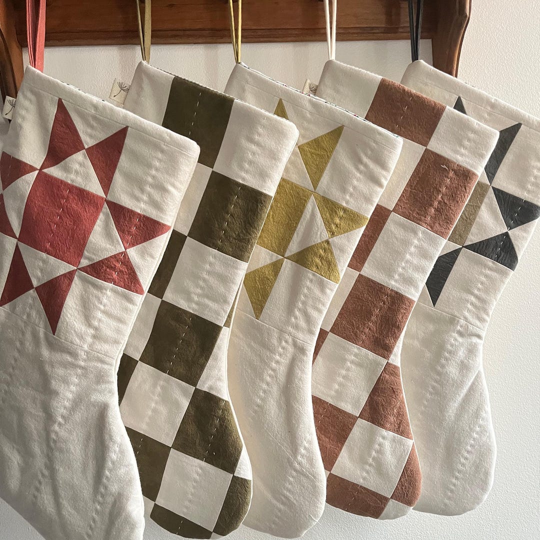 Plant-dyed Quilted Christmas Stockings - Etsy