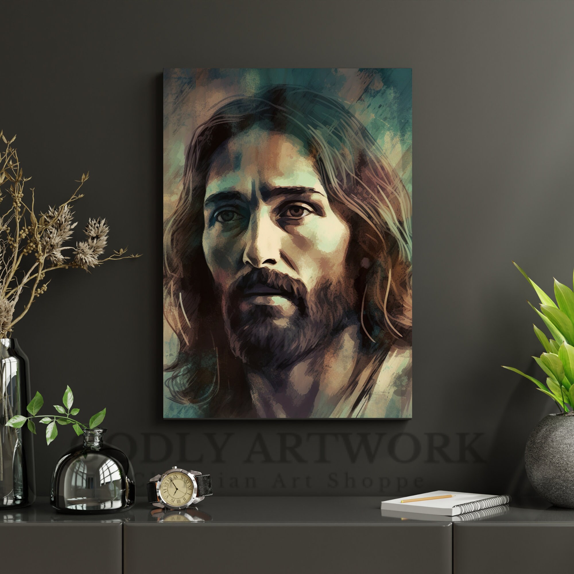Jesus Wall Art, Christian Art, Home Decor, Office Decor, Jesus Art ...