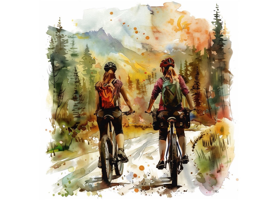 Bikepacking Watercolor Clipart, Bikepacking Sublimation, Gravel Bike ...