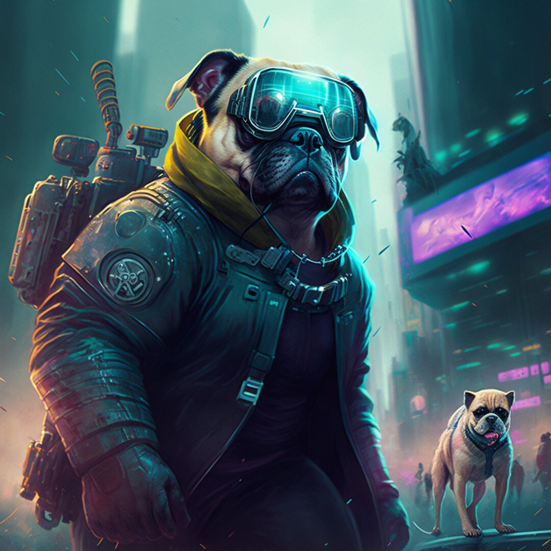 Cyberpunk Pug Hero Digital Download File - Etsy