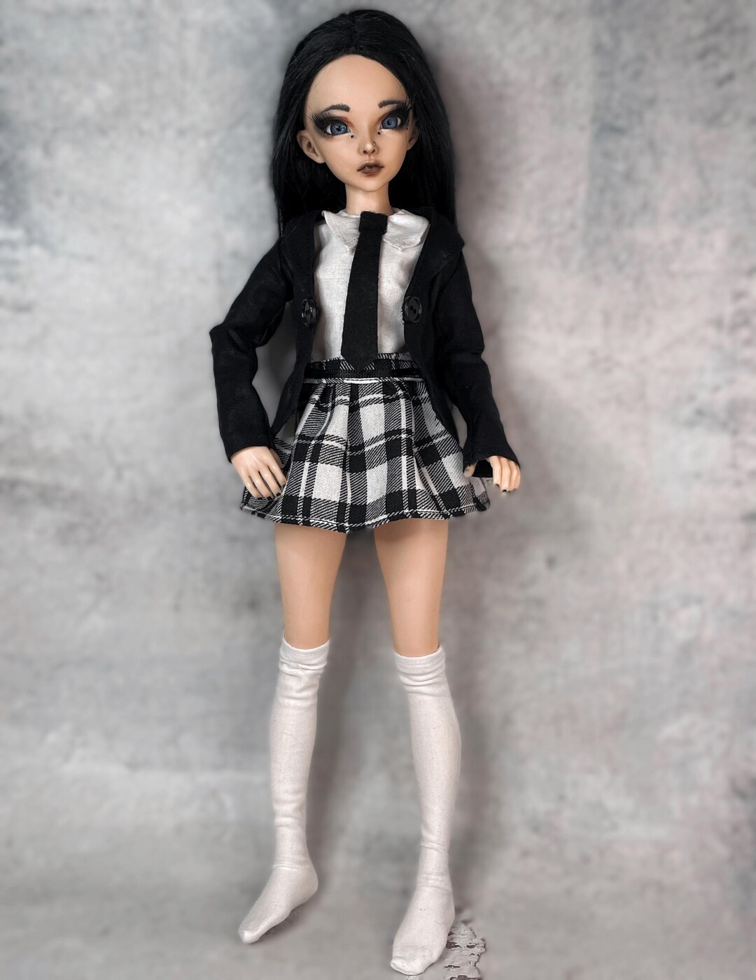 High School Uniform Black and White Set Clothes BJD 1/4 Minifee MSD ...