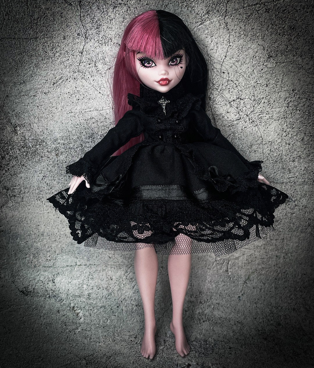 Gothic Lolita Black Dress Doll Clothes Custom - Etsy