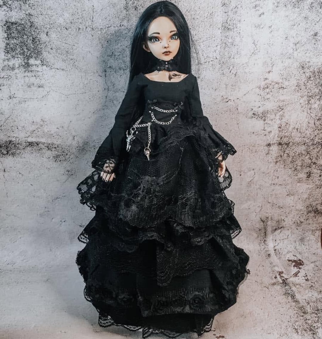 Gothic Witch Laces Dress BJD 1/4 Minifee MSD Slim, Kid Delf, Soulkid ...