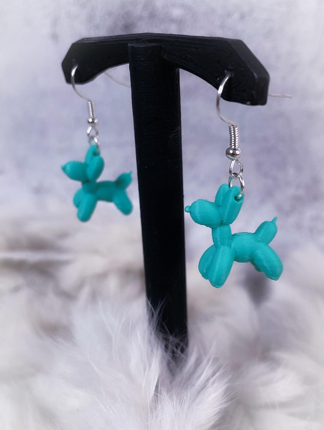 Balloon Dog Dangle 3D Printed Earrings Funny Art Turquoise - Etsy