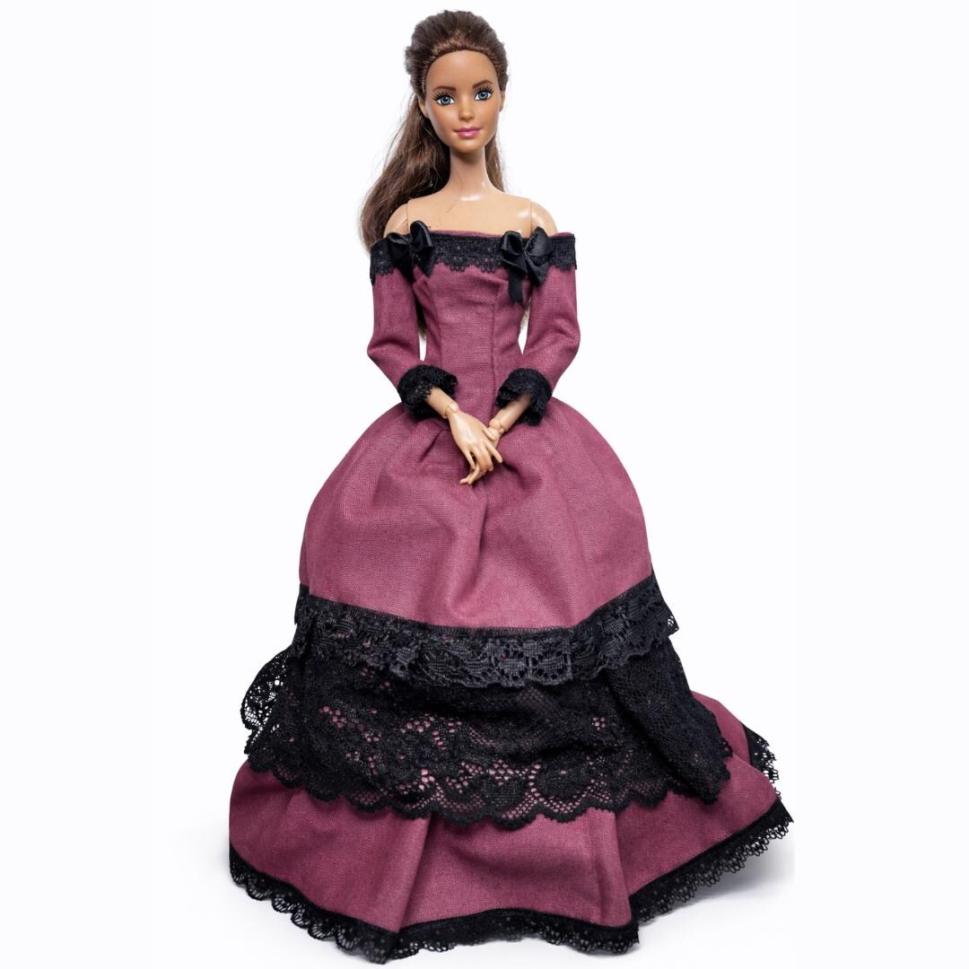 Victirian Wine Red Lady Dress for Fashion 11,5 Inch 30 Cm Size Doll ...