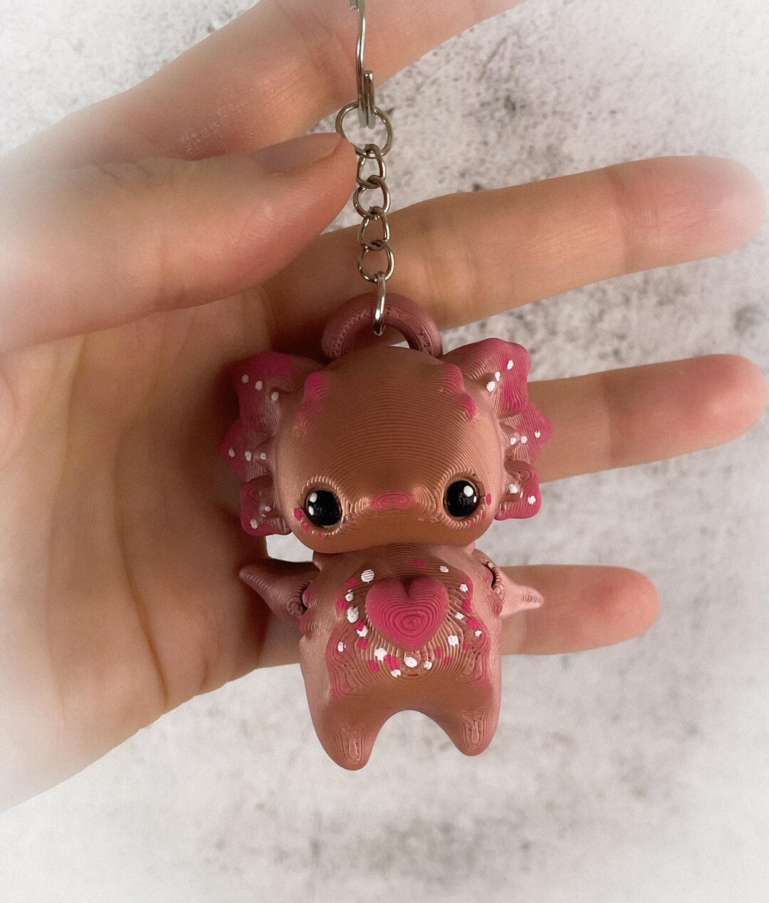 Keychain Axolotl Pixie Goblin Flexi Articulated 3D Printed - Etsy