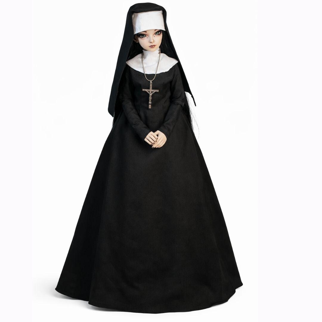 Nun Catholic Gothic Dress BJD 1/4 Minifee MSD Slim, Kid Delf, Soulkid ...
