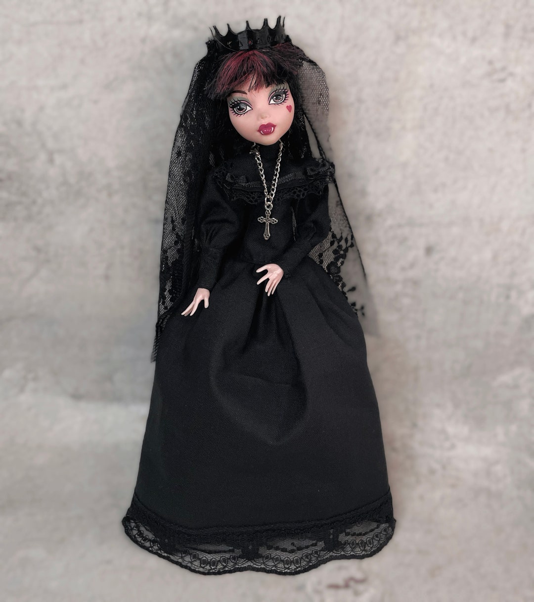 Black Catholic Goth Queen Set Clothes for Doll Custom - Etsy