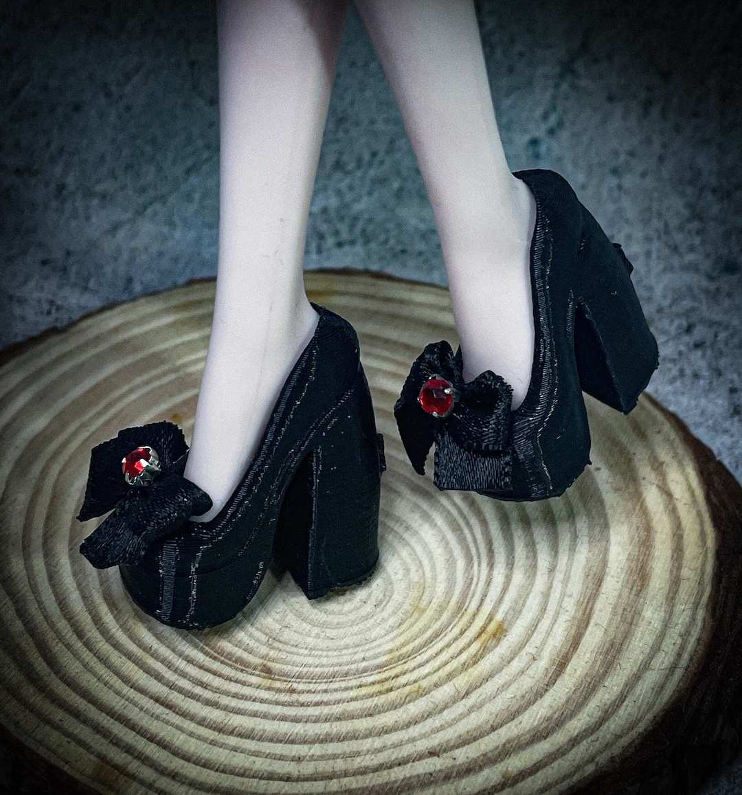 High Heel Shoes Vampire Black Monster High Doll Custom - Etsy
