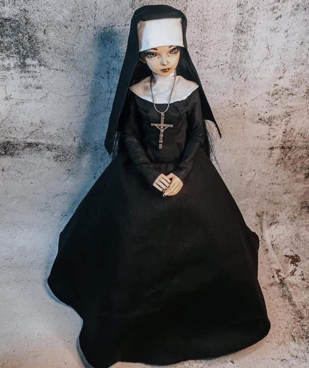 Nun Catholic Gothic Dress BJD 1/4 Minifee MSD Slim, Kid Delf, Soulkid ...