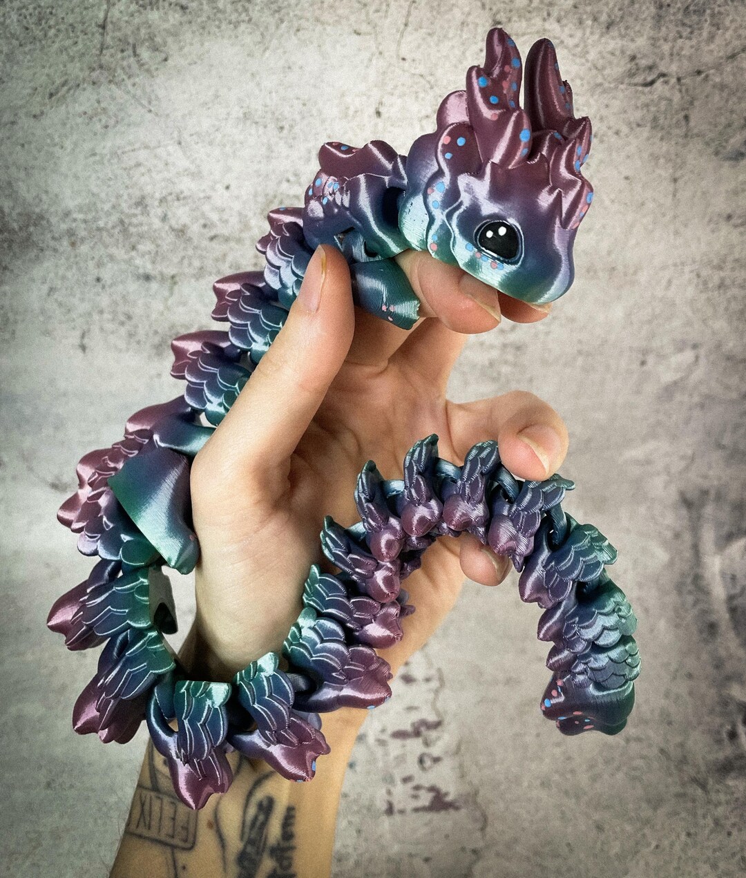 3D Printed Blue Lilac Dragon Chibi Decoration Toy Fantasy - Etsy