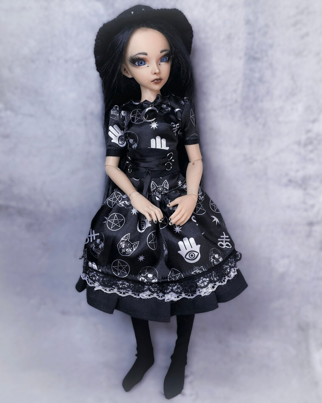 Gothic Witch Ouija Goth Set Clothes BJD 1/4 Minifee MSD Slim, Kid Delf ...
