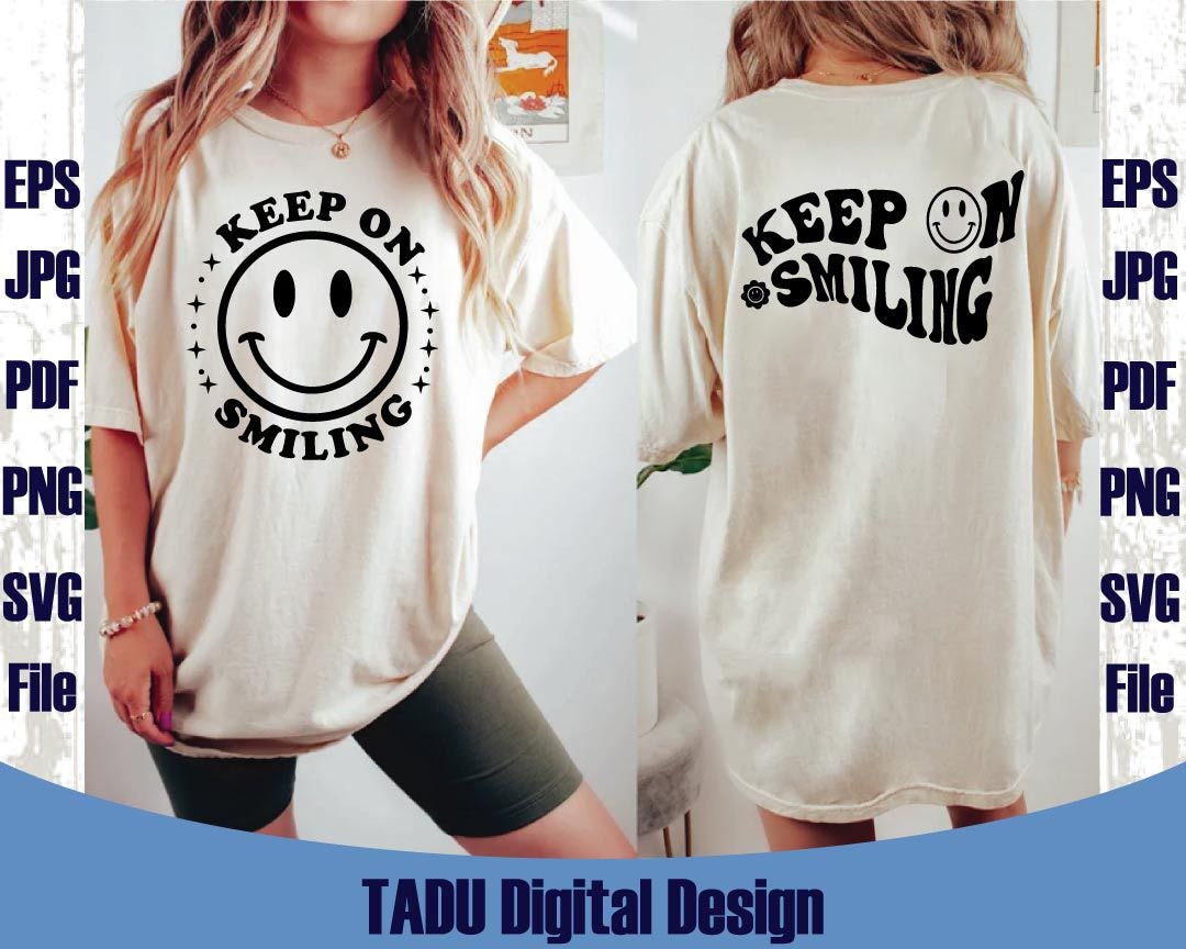 Keep on Smiling Svg Wavy Smiley Pocket Design Motivational Svg ...