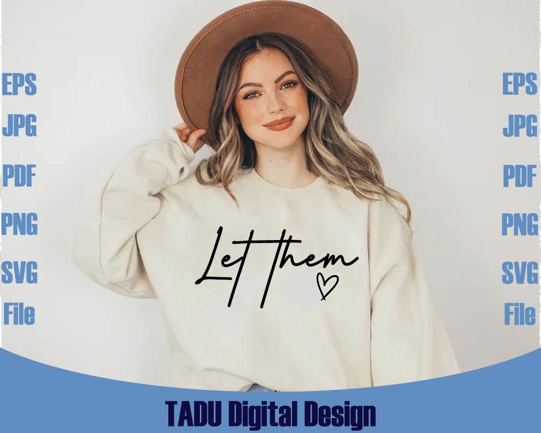 Let Them Svg Hand Lettered Retro Mental Health Svg Motivational Svg ...