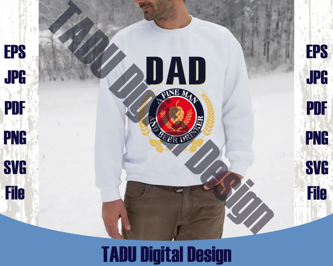Beer Dad a Fine Man and Beer Drinker Svg Retro Drinking Beer Father Svg ...