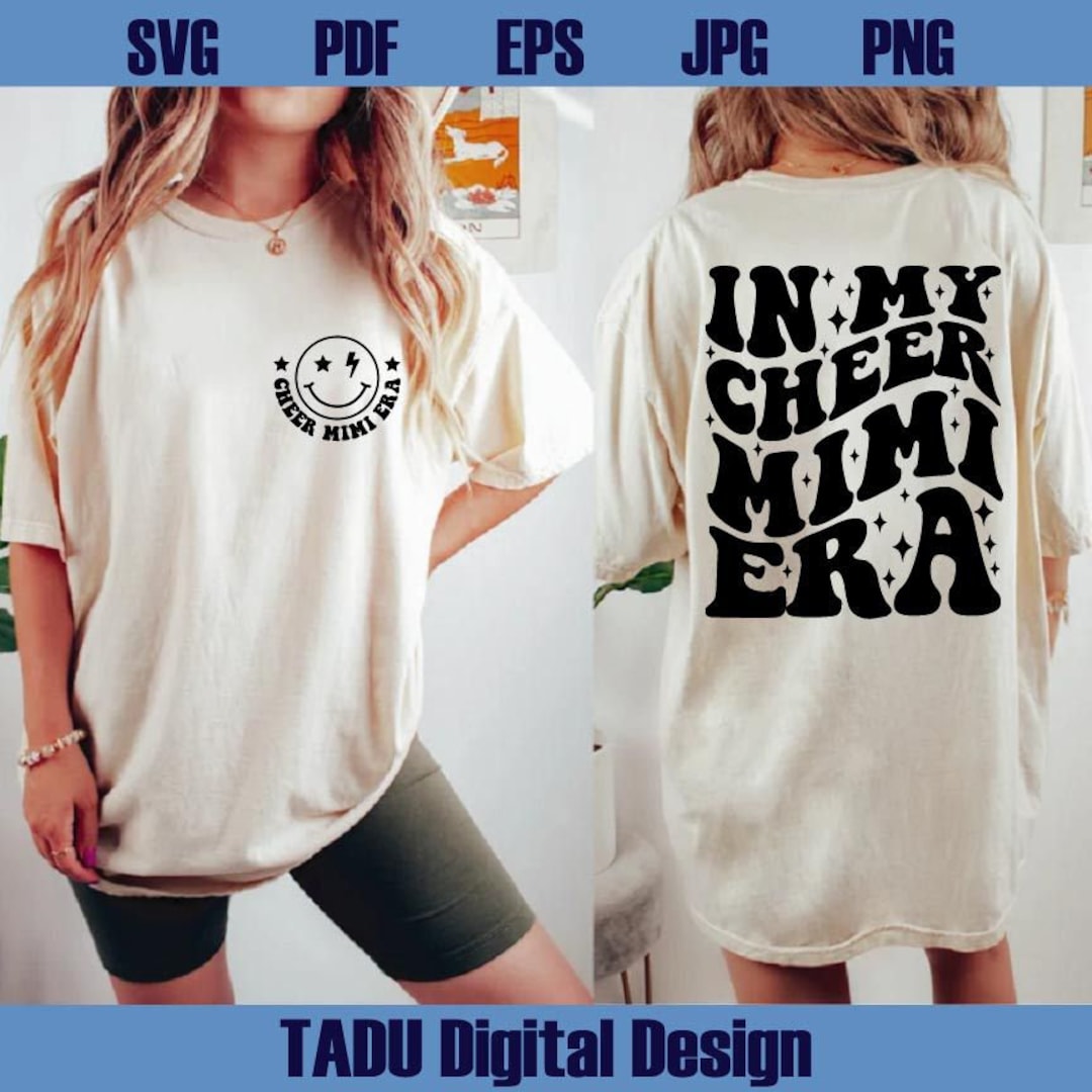 In My Cheer Mimi Era Svg Wavy Stacked Smiley Pocket Design Cheer Mimi ...