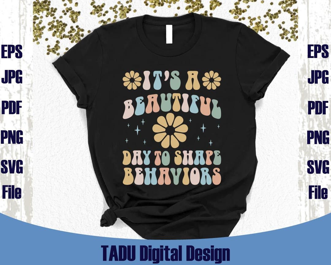 It's A Beautiful Day to Shape Behaviors Svg Retro Groovy Behavior Squad ...