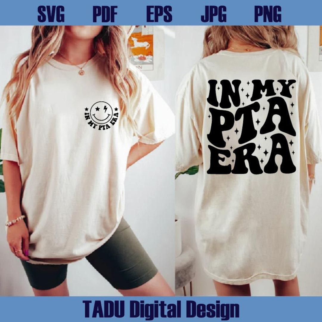 In My PTA Era Svg Wavy Stacked Pocket Design Retro Parent Teacher Association Svg PTO School Svg ...