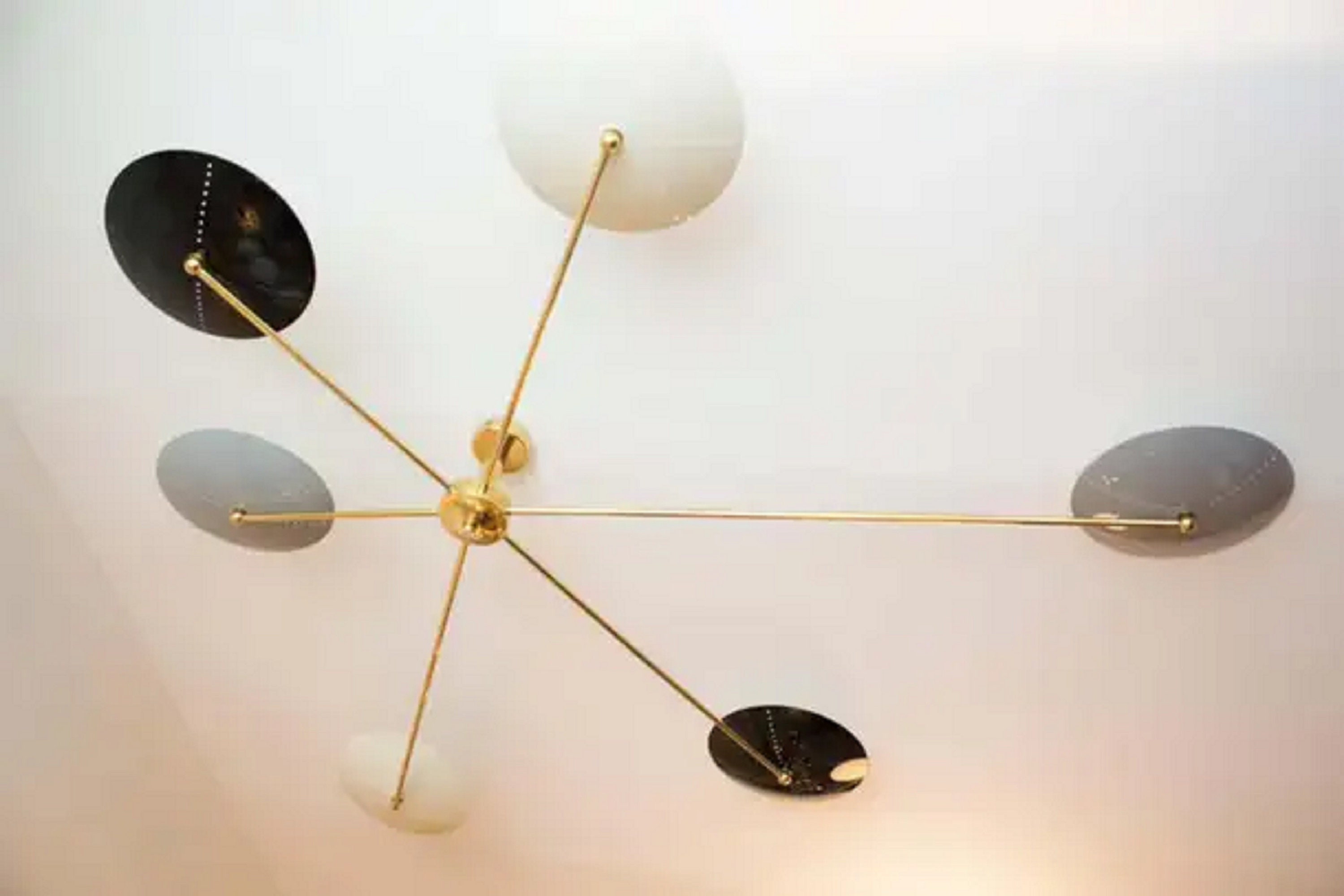 Sputnik Italian Brass Spider Ceiling or Wall Light in Midcentury Style ...