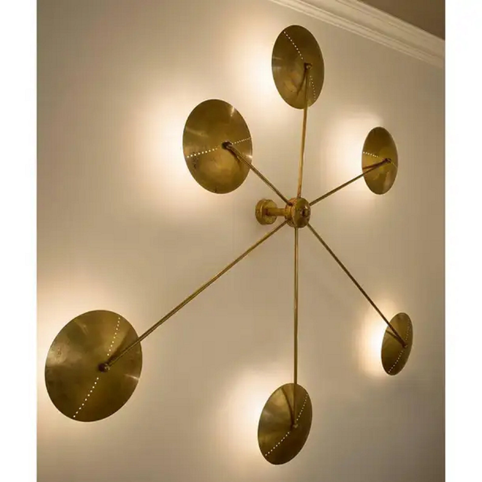 Sputnik Italian Brass Spider Ceiling or Wall Light in Midcentury Style ...