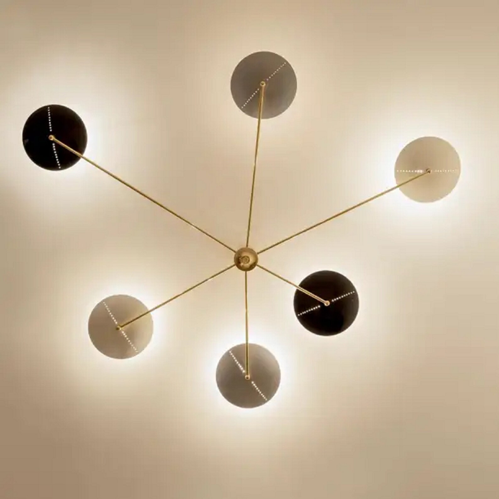 Sputnik Italian Brass Spider Ceiling or Wall Light in Midcentury Style ...