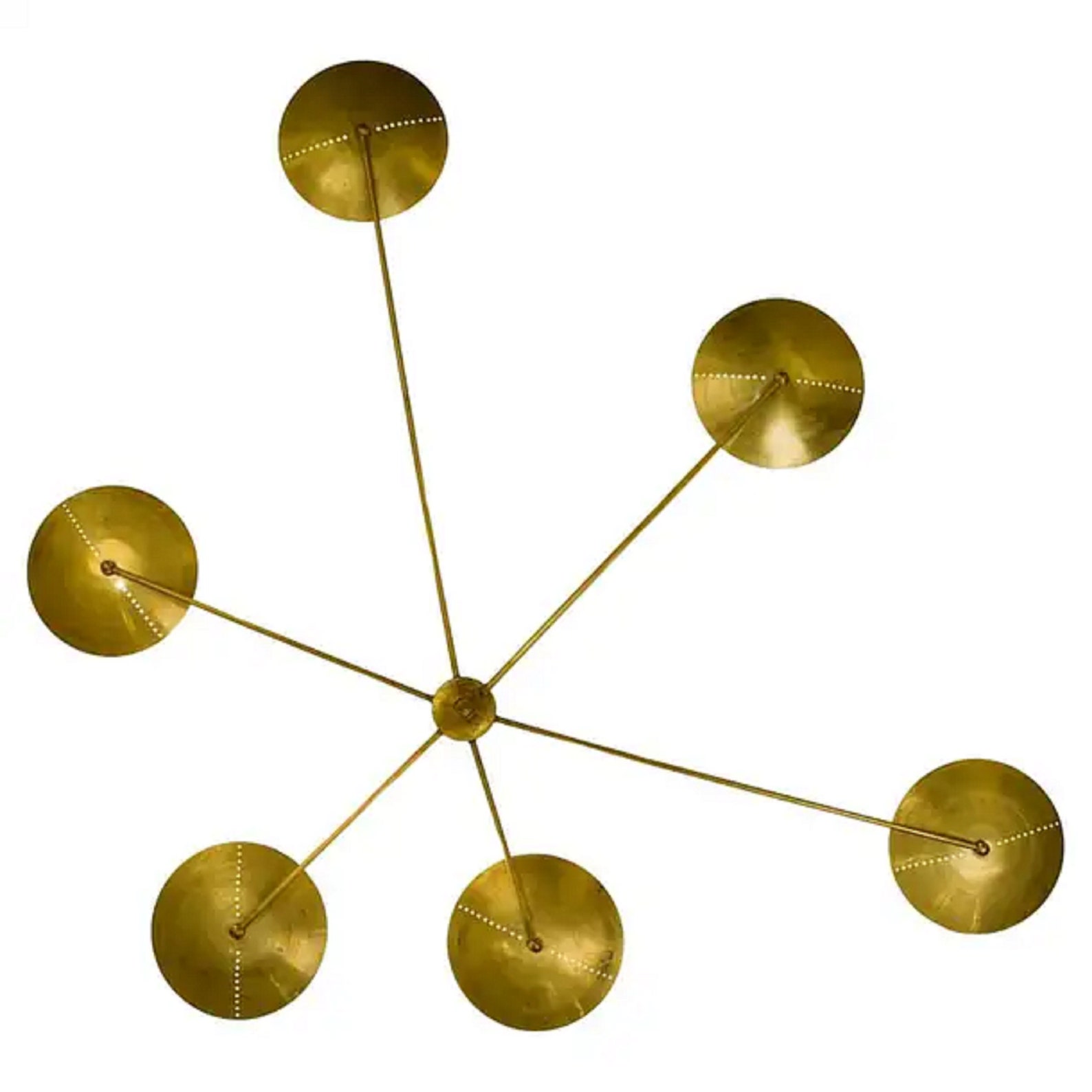 Sputnik Italian Brass Spider Ceiling or Wall Light in Midcentury Style ...