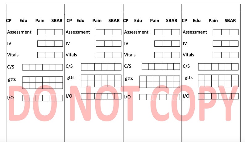 Shift Organizer for Step-down/ ICU Unit - Etsy