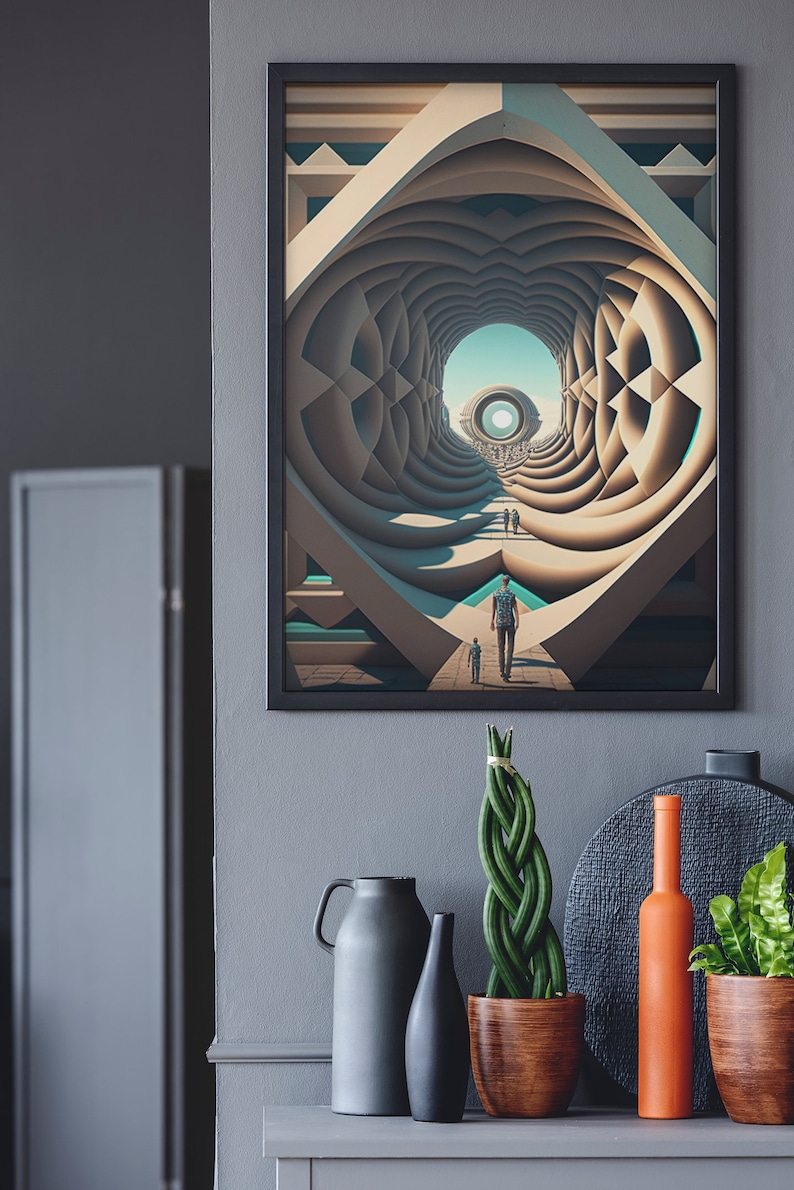 Futuristic Optical Illusion Art Digital Print Wall Art - Etsy