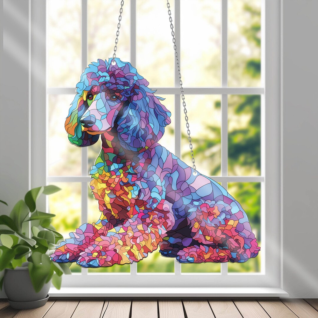 Poodle Dog Acrylic Window Hanging, Poodle Window Decor, Poodle Kitchen ...