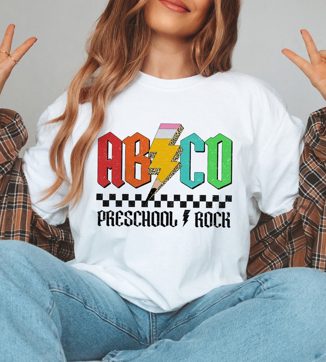 ABCD Preschool Rock Shirt, ABCD Teacher Shirt, Rocknroll Teacher Tee ...