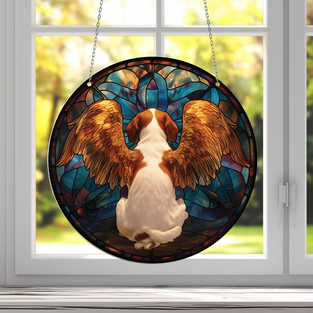 Beagle Dog With Wing Acrylic Window Hanging, Beagle Dog Home Decor, Dog ...