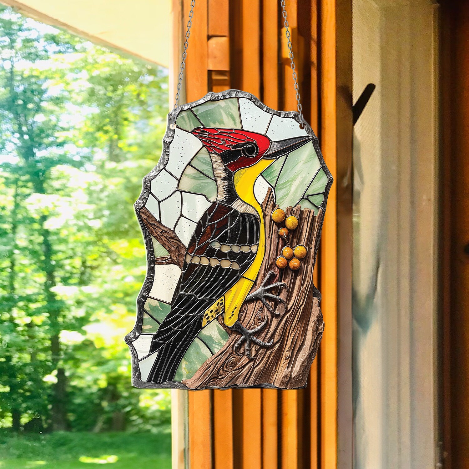 Pileated Woodpecker Bird Acrylic Window Hanging, Pileated Woodpecker ...