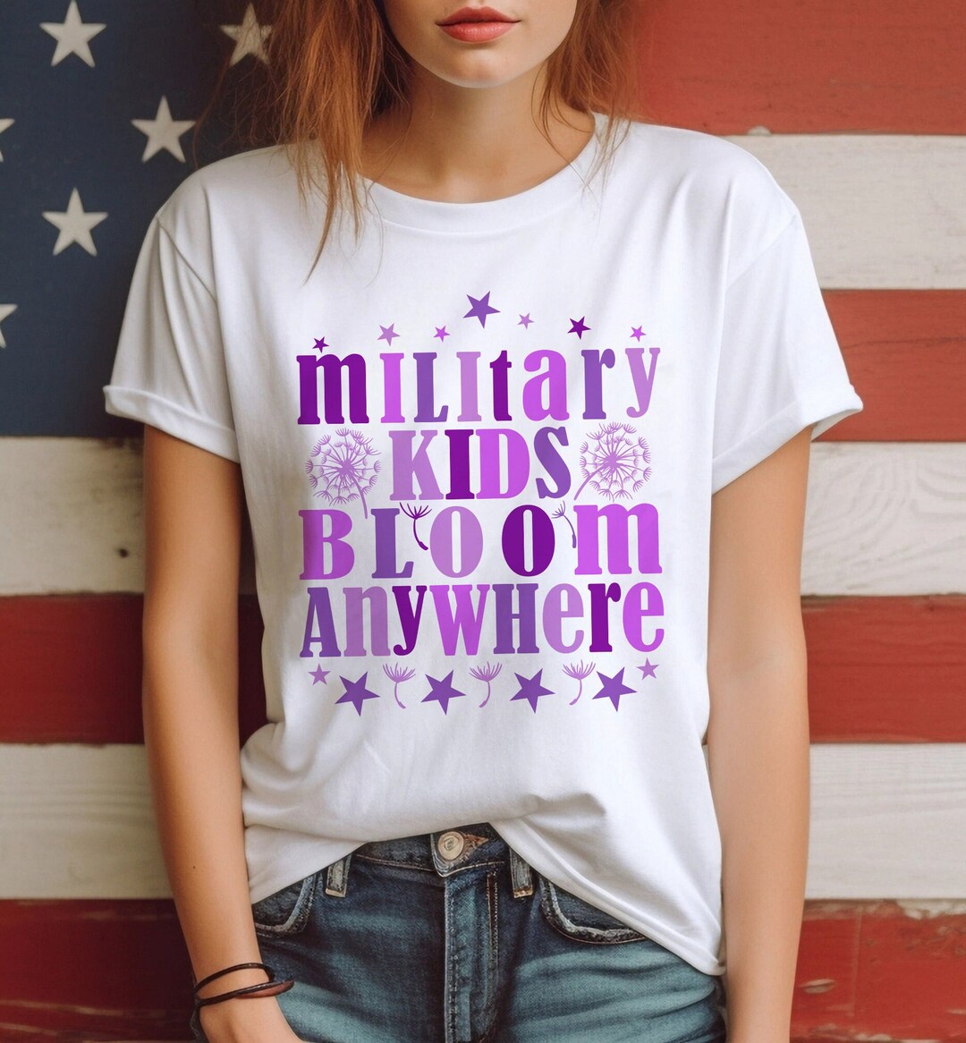 Military Kids Bloom Awareness Shirt, Military Child Month Proud Saying ...