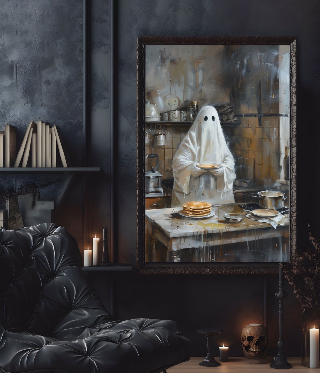 Ghost Cooking in the Kitchen Poster Print, Halloween Poster, Poster for ...