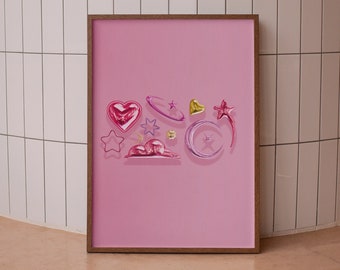 Y2K Wall Decor, Y2K Pink Chrome Print, Retro 2000s Y2K Poster, Retro ...